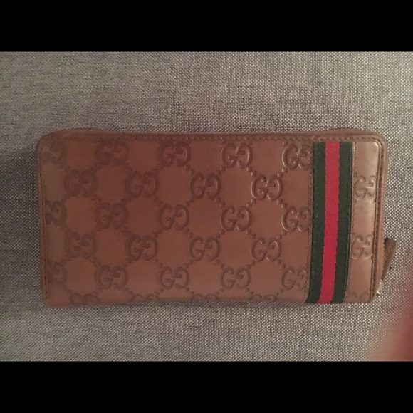 Gucci | Bags | Authentic Gucci Wallet Brown Italian Leather | Poshmark